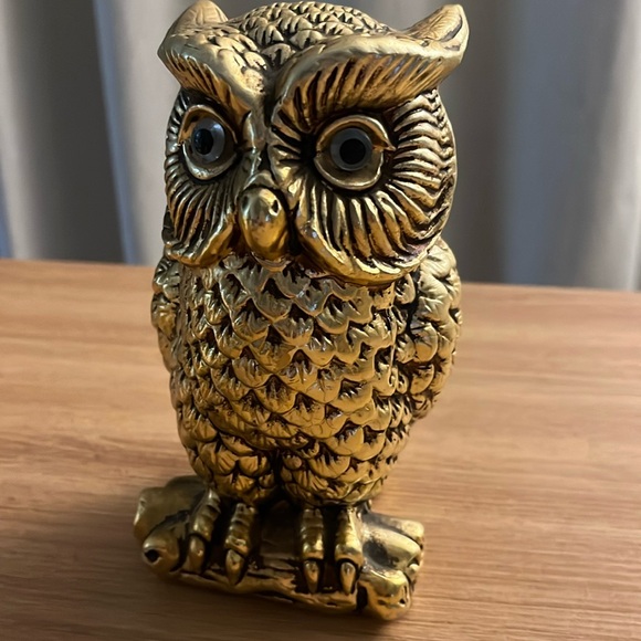 Accents | Owl Figurine Gold Tone Original Lenwile Ardalt Artware Japan ...